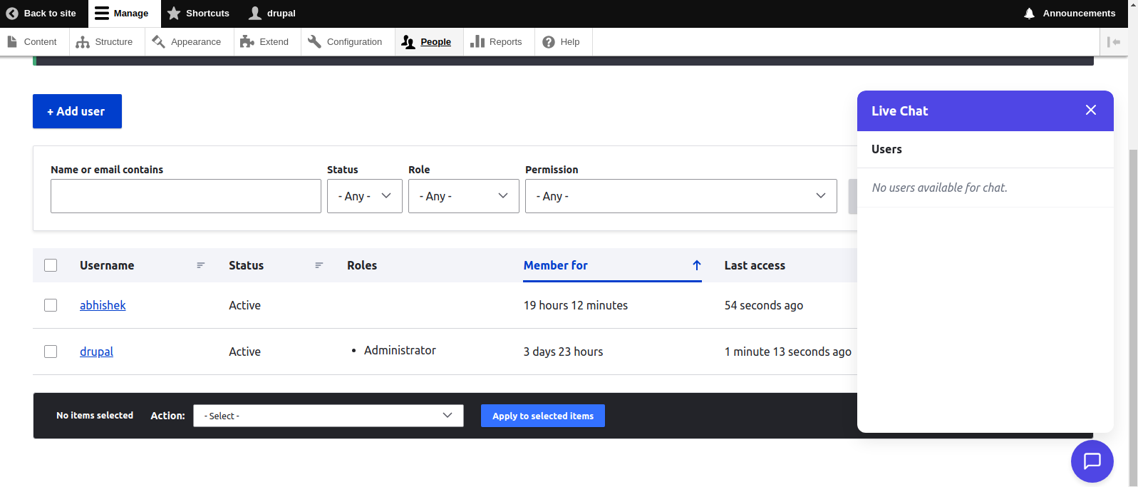 In App Live Chat | Drupal.org